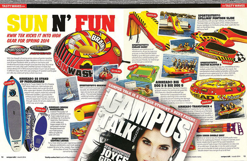 Campus Talk Features Airhead & Sportsstuff New 2014 items